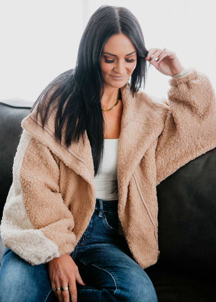 Gemma Colorblock Sherpa Jacket – Lauriebelles