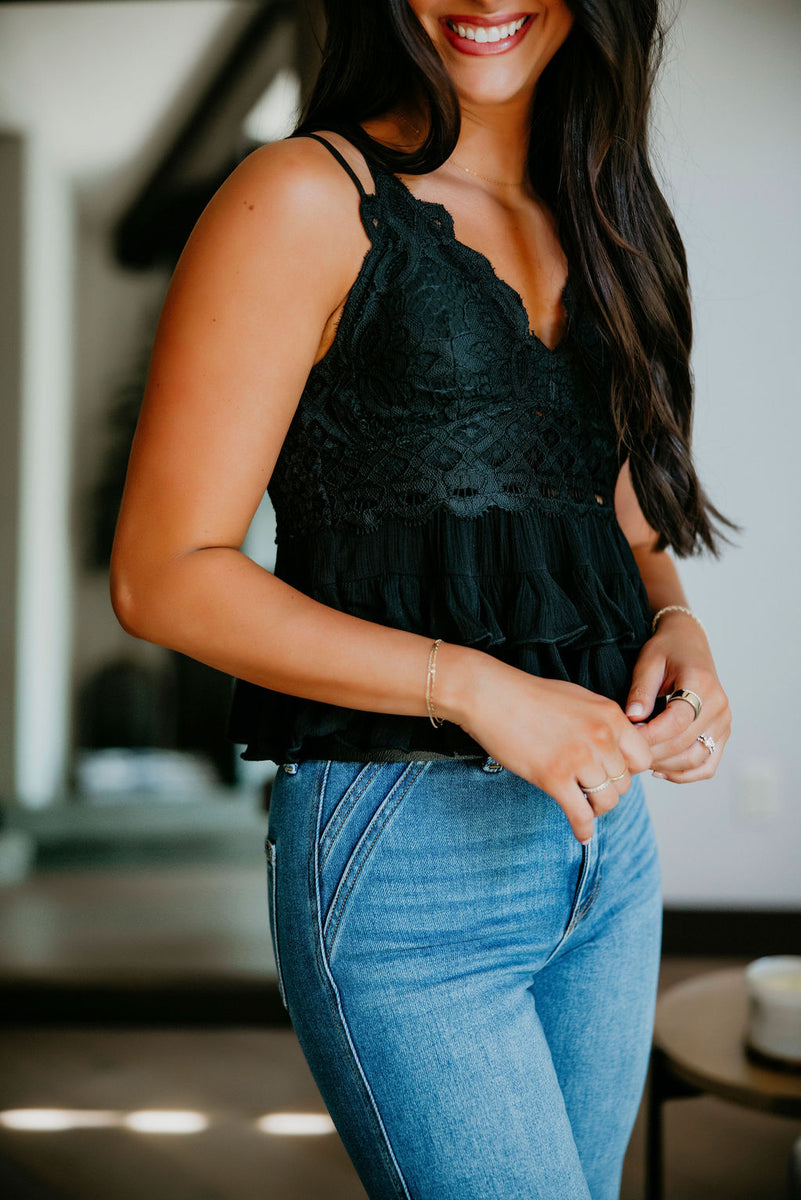 Mindy Lace Ruffle Tank – Lauriebelles