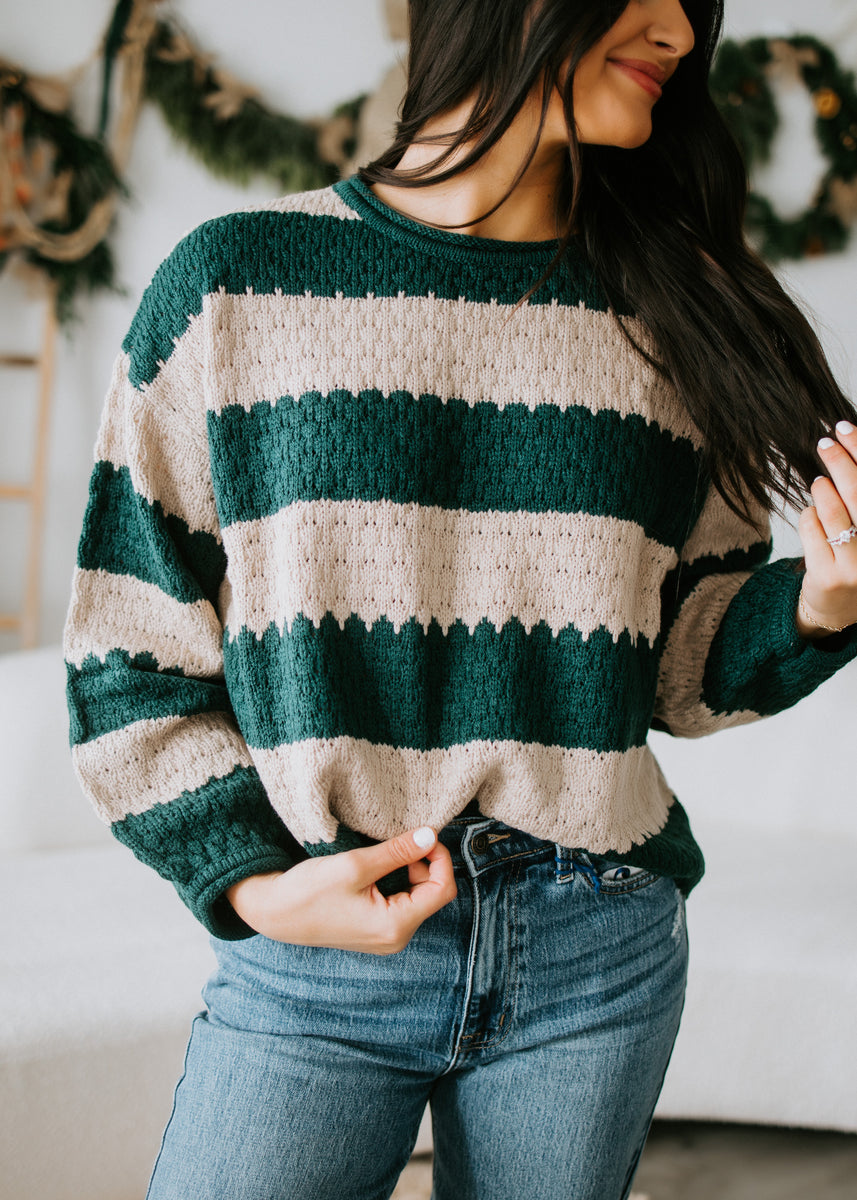 Lofton Striped Knit Sweater – Lauriebelles