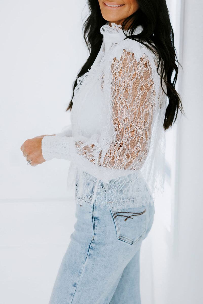 Estelle Sheer Lace Blouse – Lauriebelles