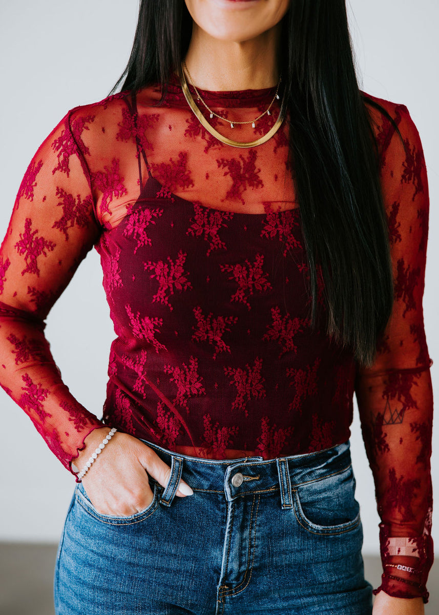 Kalin Lace Mesh Top – Lauriebelles
