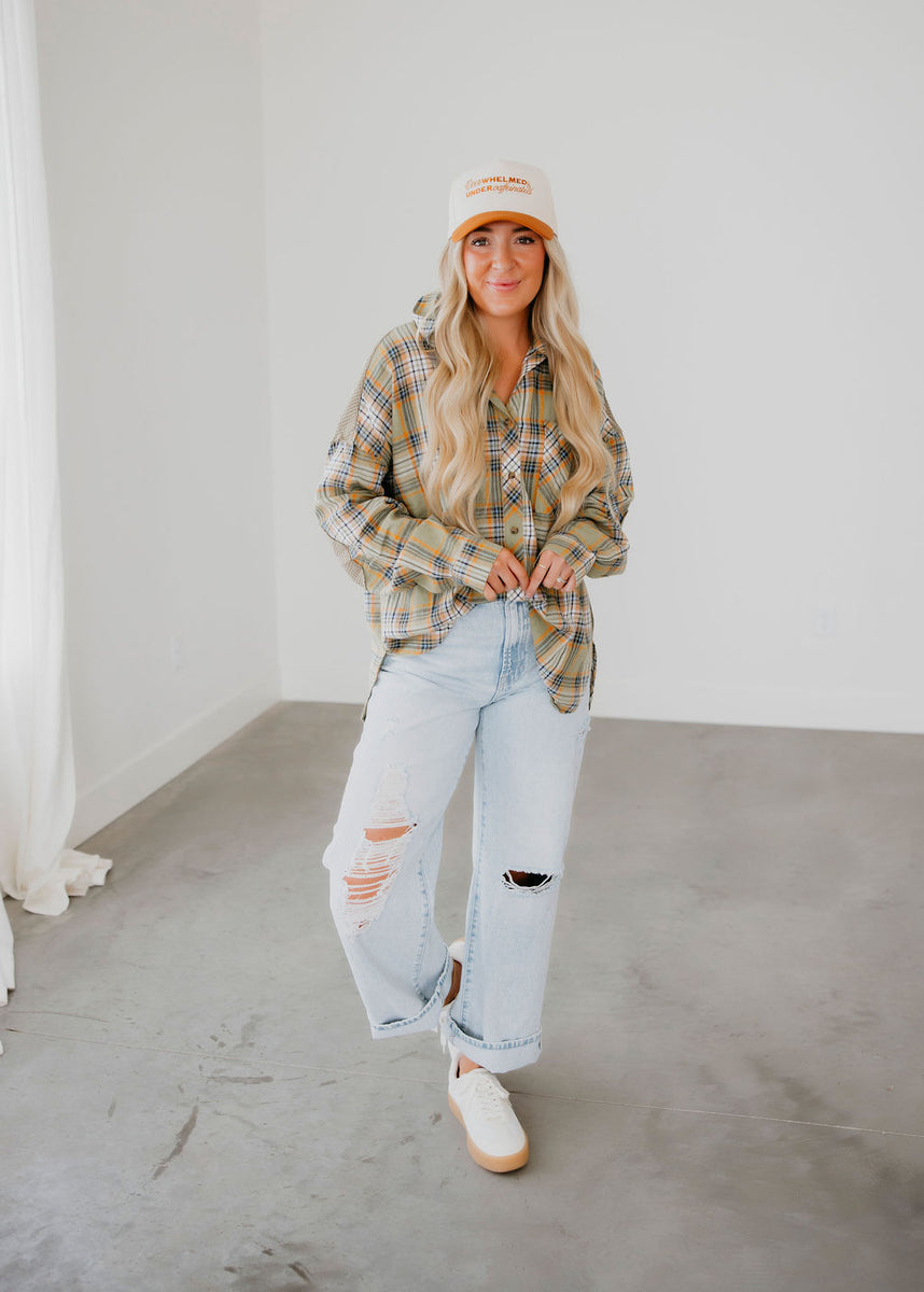 Rhegan Plaid Button Down Top – Lauriebelles