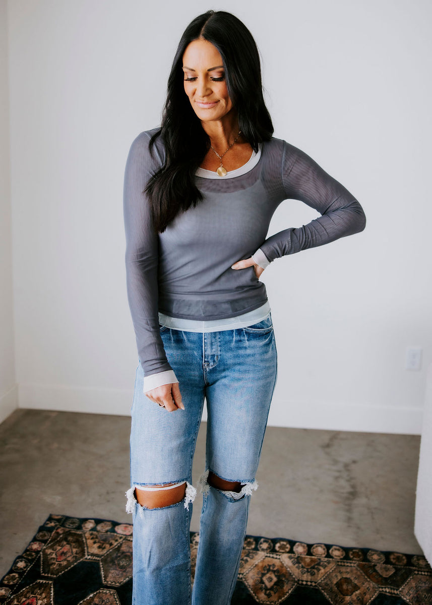 Bria Double Layer Mesh Top – Lauriebelles